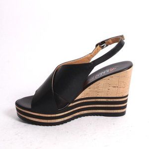 PHIL GATIÈR by REPO | Shoes | Italian Black Leather Slingback Wedge ...